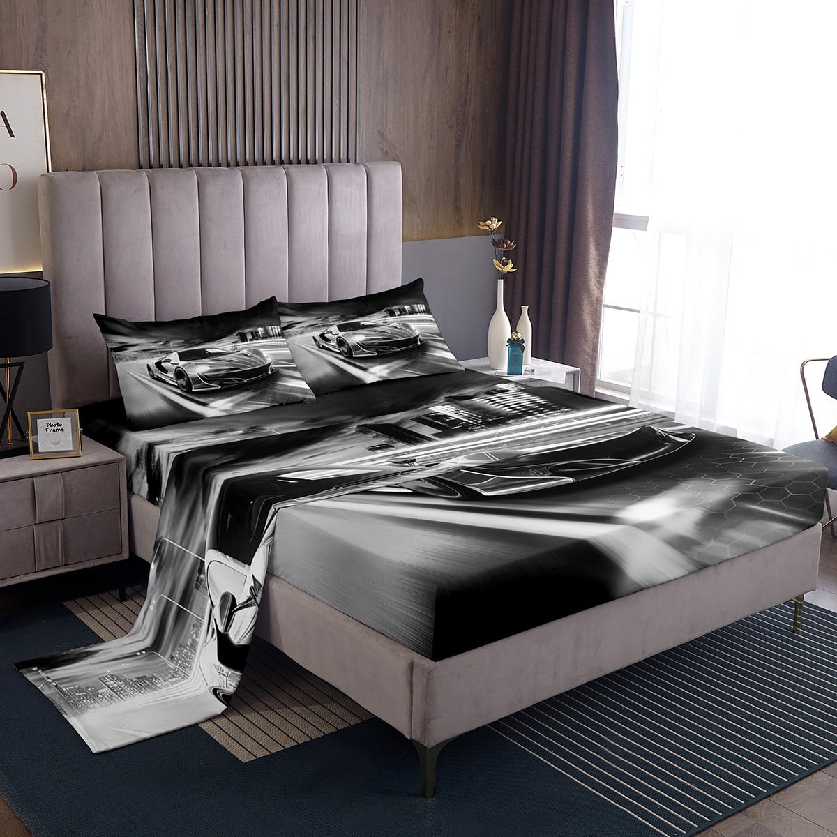 Race Sports Car Bed for Kids Boys Racing Car Sheet Set Extreme Speed ...