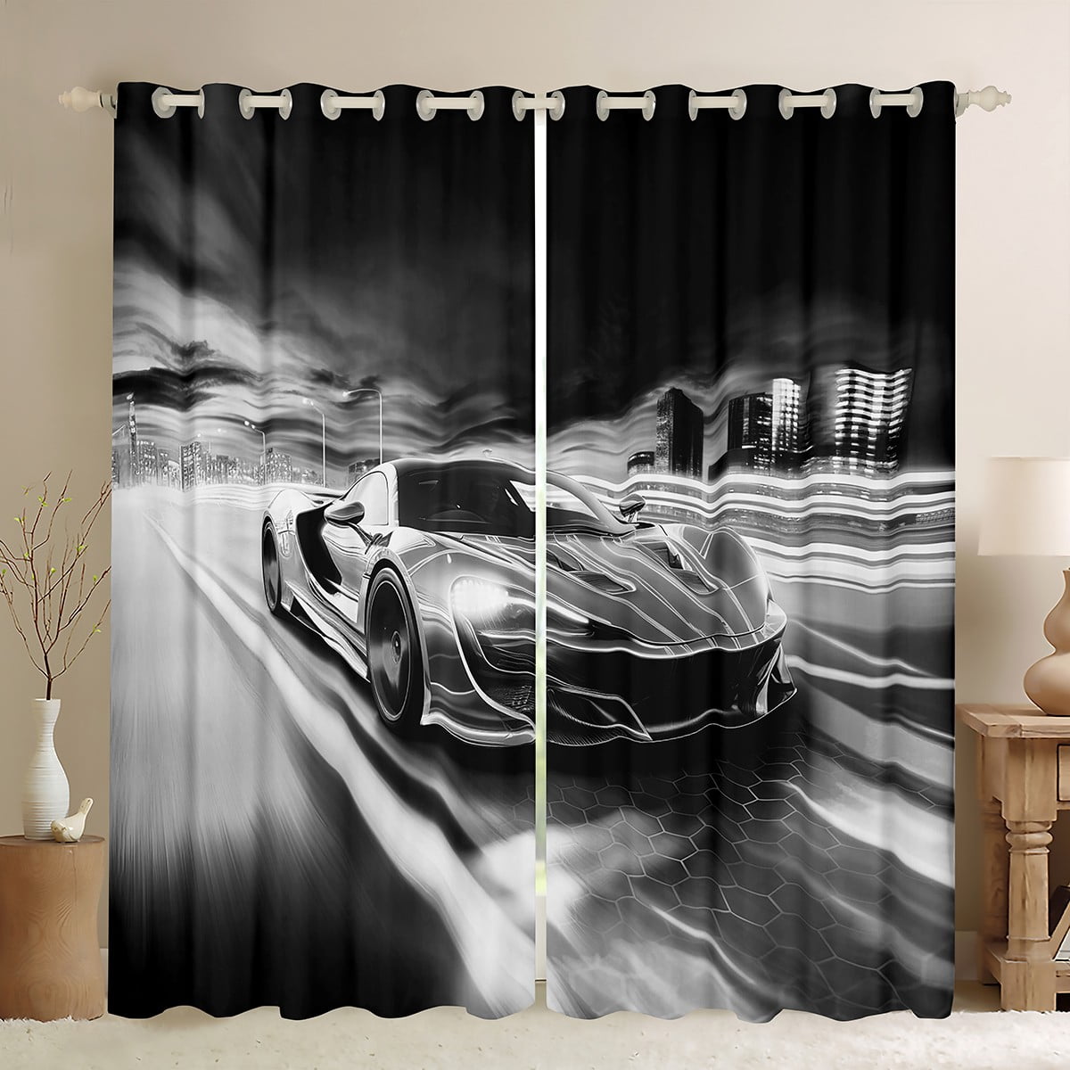 Race Sports Curtains Racing Car Window Curtains Extreme Speed Sports ...