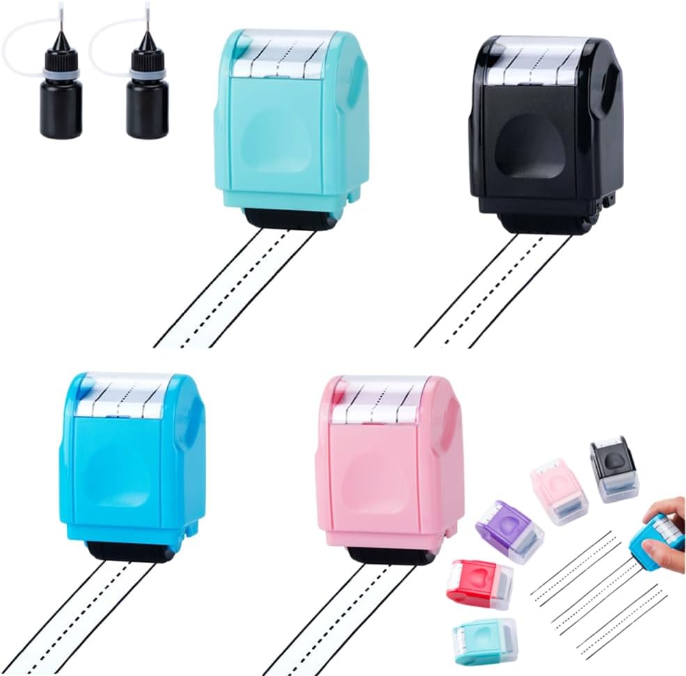 Race Track Stamp,Self Inking Line Road Stamp Roller,Dashed Handwriting ...