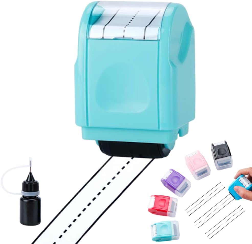 Race Track Stamp,Self Inking Line Road Stamp Roller,Dashed Handwriting ...