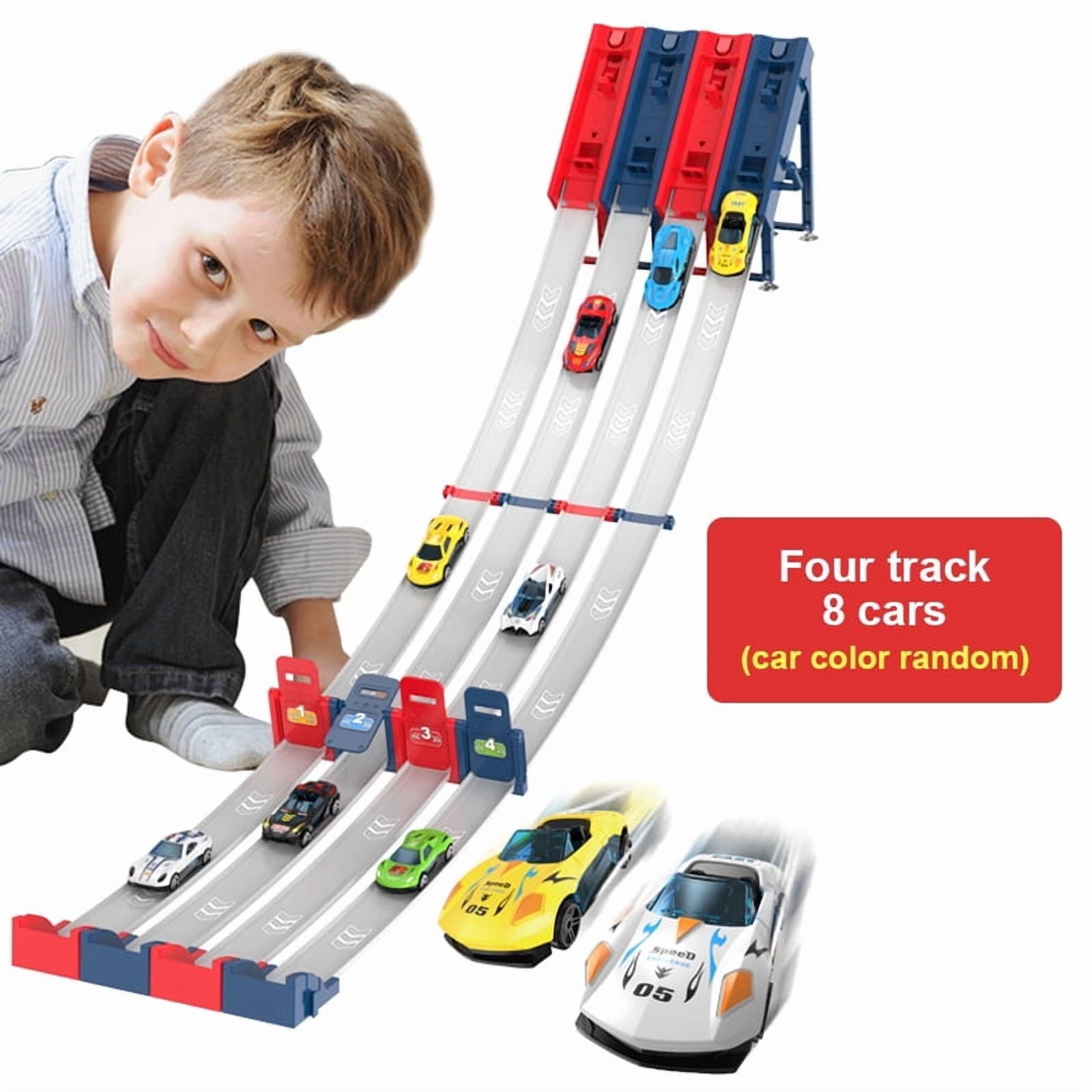 Race Track Toys with 8 Cars Toys Car Track Set Include 4 Ejection ...
