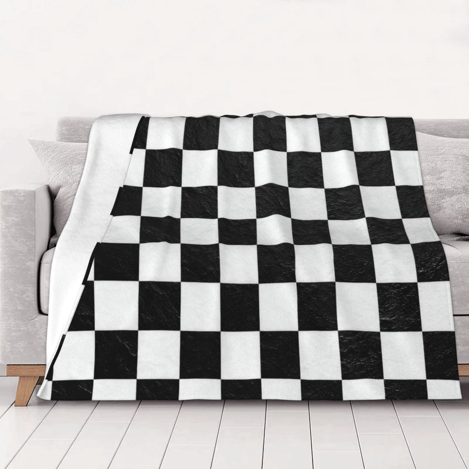 Race Waving Checkered Flag Throws Blanket Fleece Soft Cozy Warm Plush ...