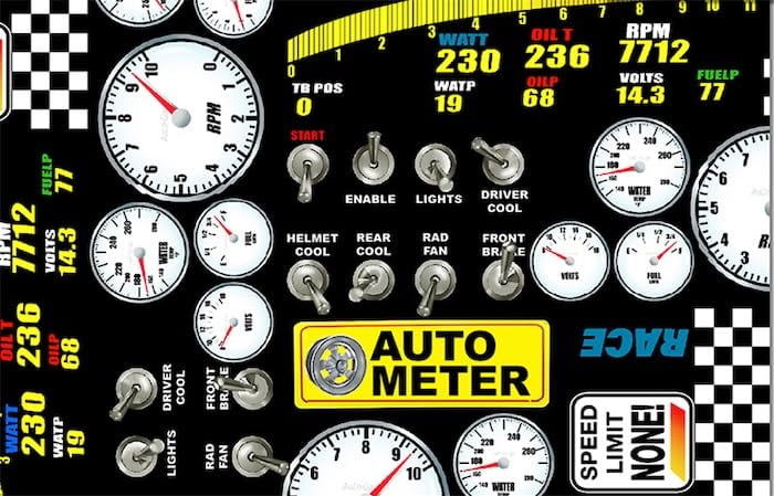 Race car dashboard guages and instruments Edible Icing Sheet cake ...
