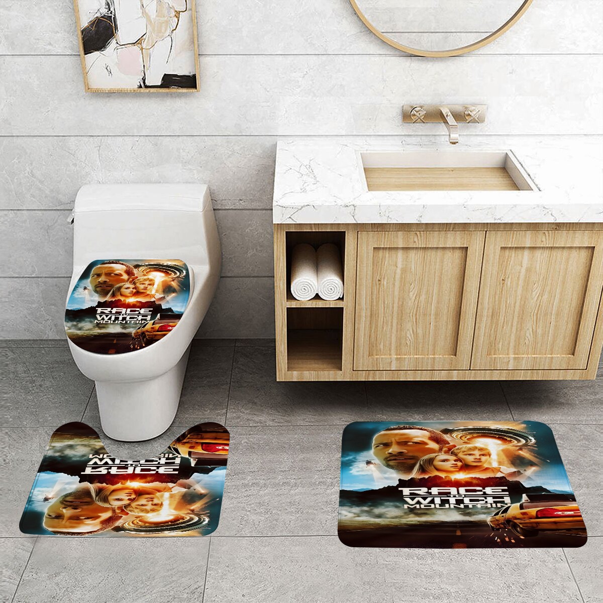 Race to Witch Mountain floor mat and toilet set is durable,and adds a ...