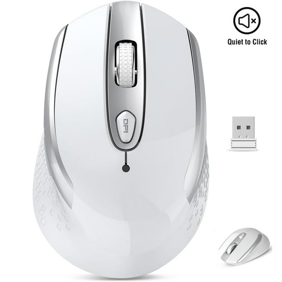 RaceGT USB Ergonomic Wireless Mouse, Silent 2.4G for Laptop, 6 Buttons & 3DPI, Suitable for ...