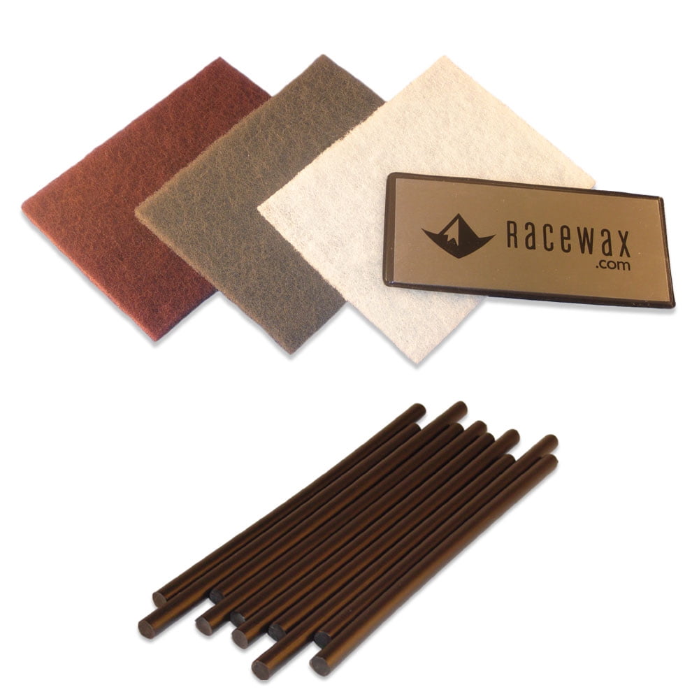 RaceWax Ptex Ski Base Repair Kit: 10 black p-tex, metal scraper, 3 3M ...