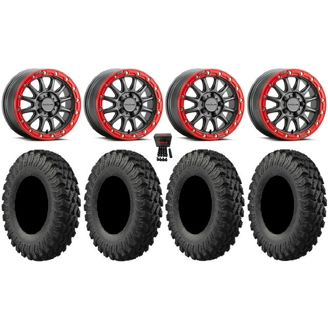 Raceline Alpha 15" Wheels Gm +53mm 32" MotoRally Tires Polaris RZR ...