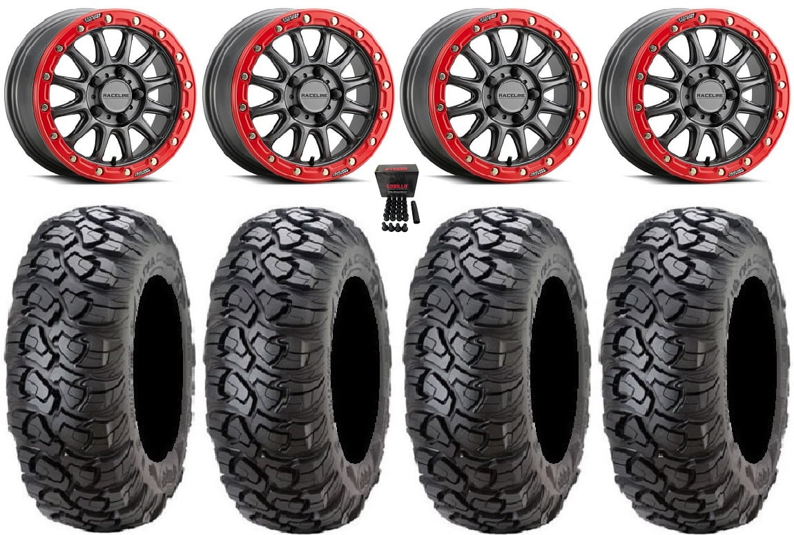 Raceline Alpha 15" Wheels Gm +53mm 32" Ultracross Tires Polaris RZR ...