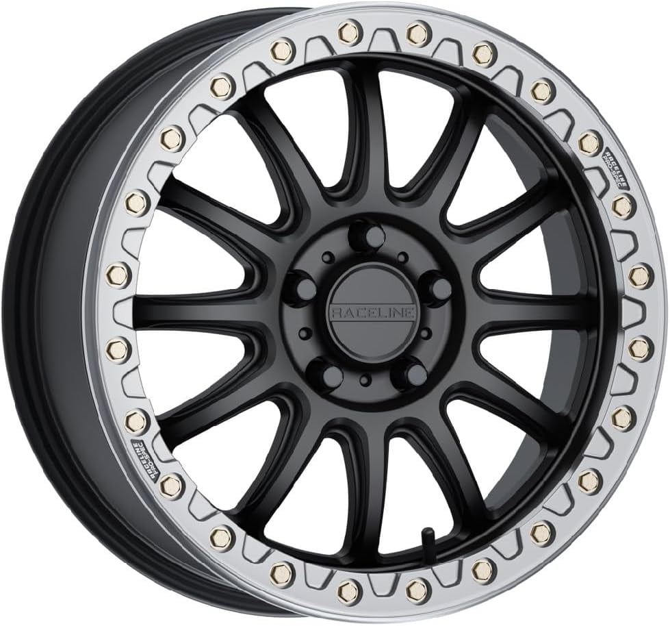 Raceline Alpha Beadlock 17x7 UTV Wheel - Black/Gunmetal (5x4.5) +40mm ...