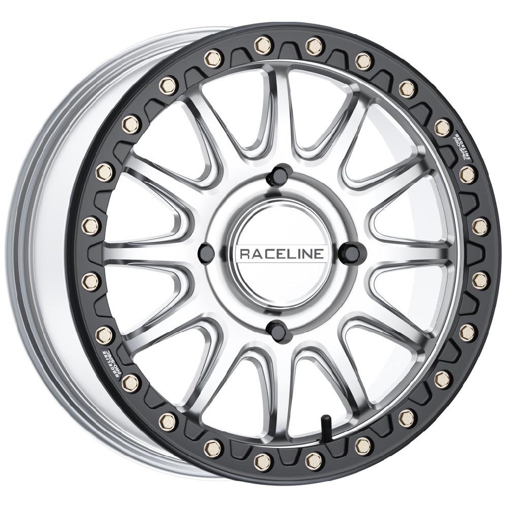 Raceline Alpha Beadlock 17x7 UTV Wheel -Silver/BK (4/156) +40mm [A14SB ...