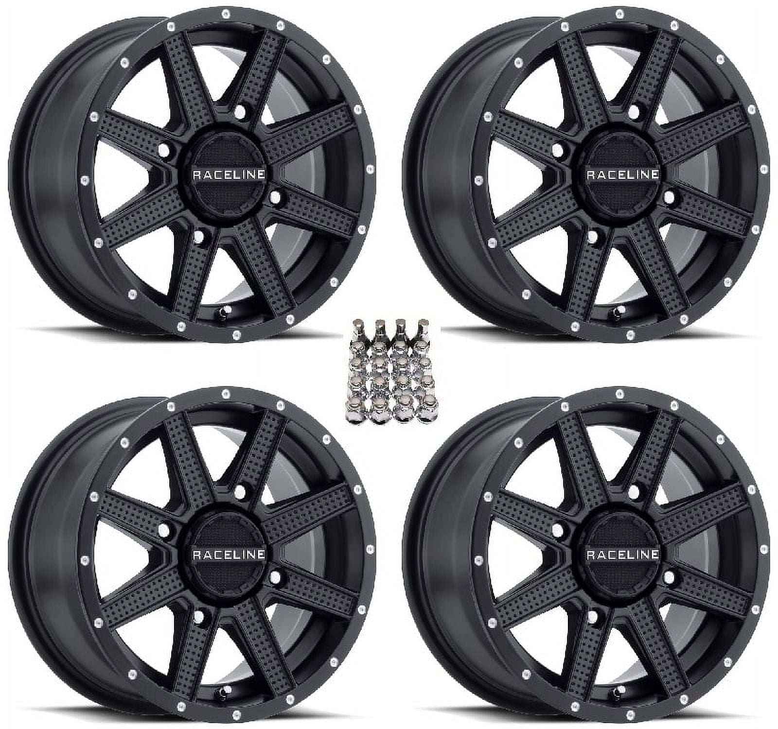 Raceline Hostage ATV Wheels/Rims Black 14" Sportsman RZR Ranger ...