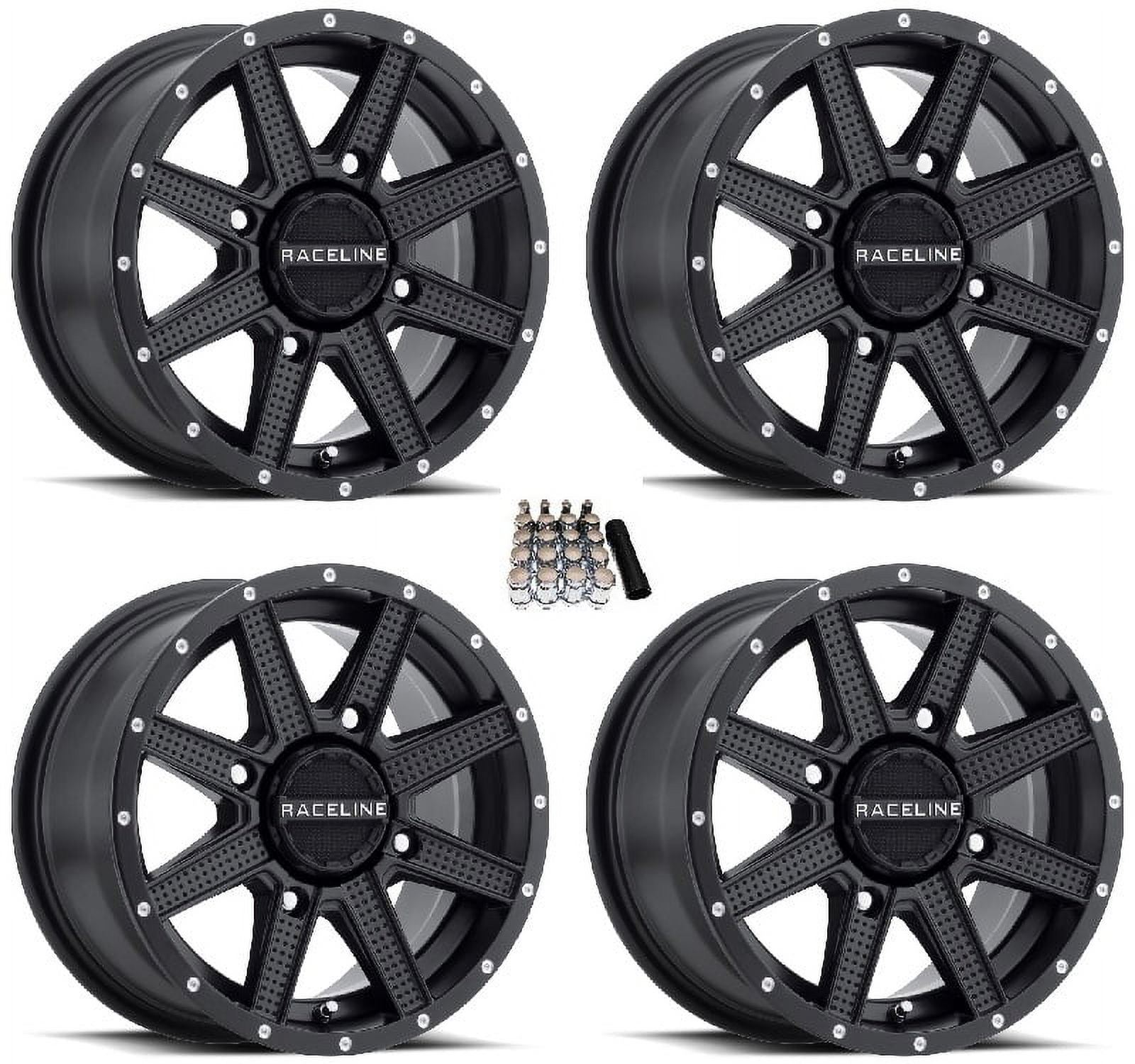 Raceline Hostage UTV Wheels/Rims Black 14" Polaris RZR 1000 XP / Ranger ...