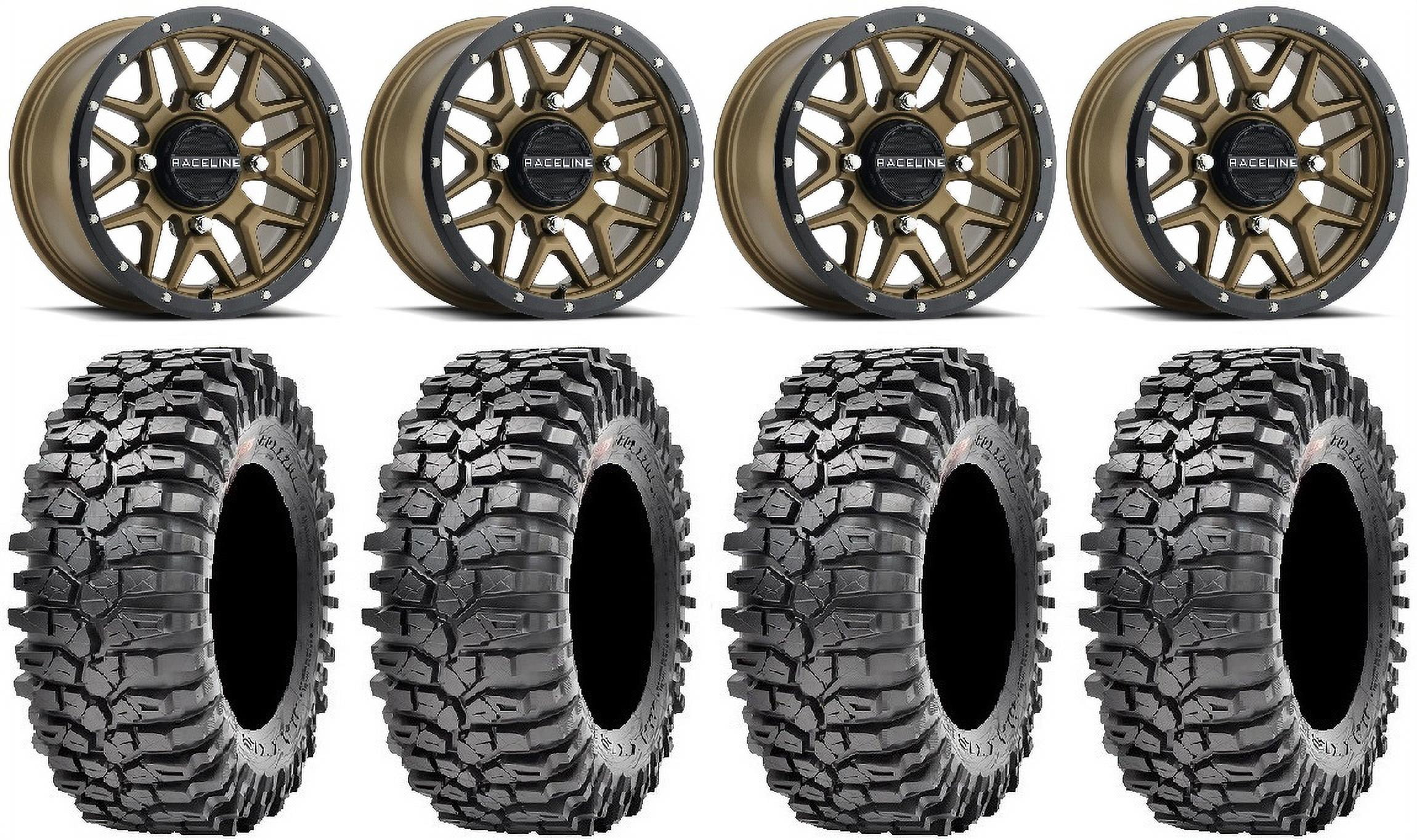 Raceline Krank 14" Bronze Wheels 30" Roxxzilla 396 Tires Can-Am ...