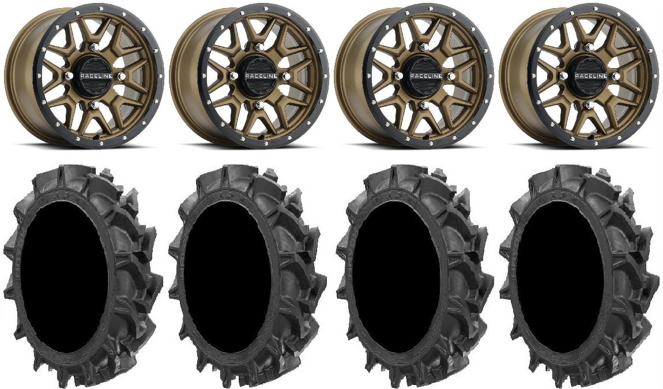 Raceline Krank 14" Bronze Wheels 31" MotoHavok Tires Can-Am Maverick X3 ...