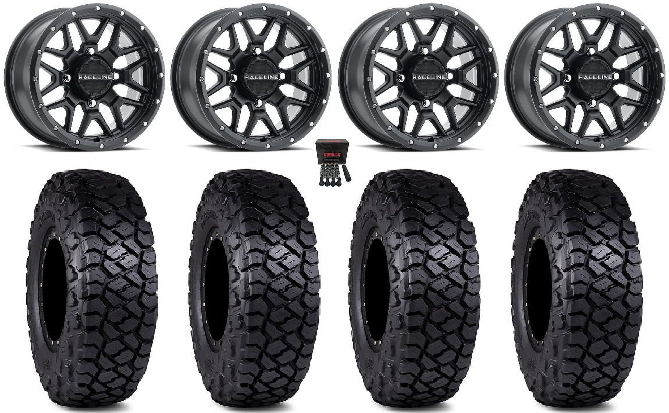 Raceline Krank 14" Wheels Black 30" Intersect Tires Can-Am Commander ...