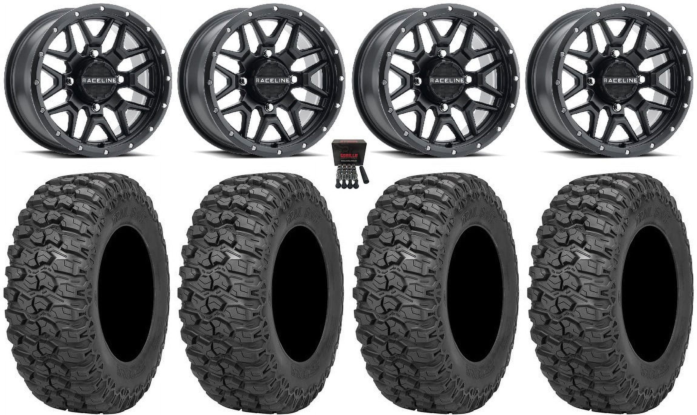 Raceline Krank 14" Wheels Black +38mm/+10mm 32" Trail Saw 2.0 Tires ...