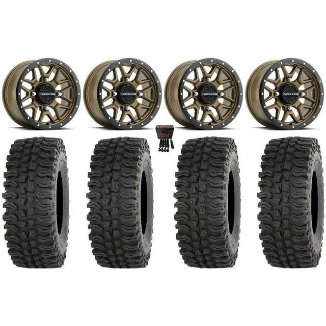 Raceline Krank 14" Wheels Bronze 27" BDC Tires Polaris RZR XP 1000 ...