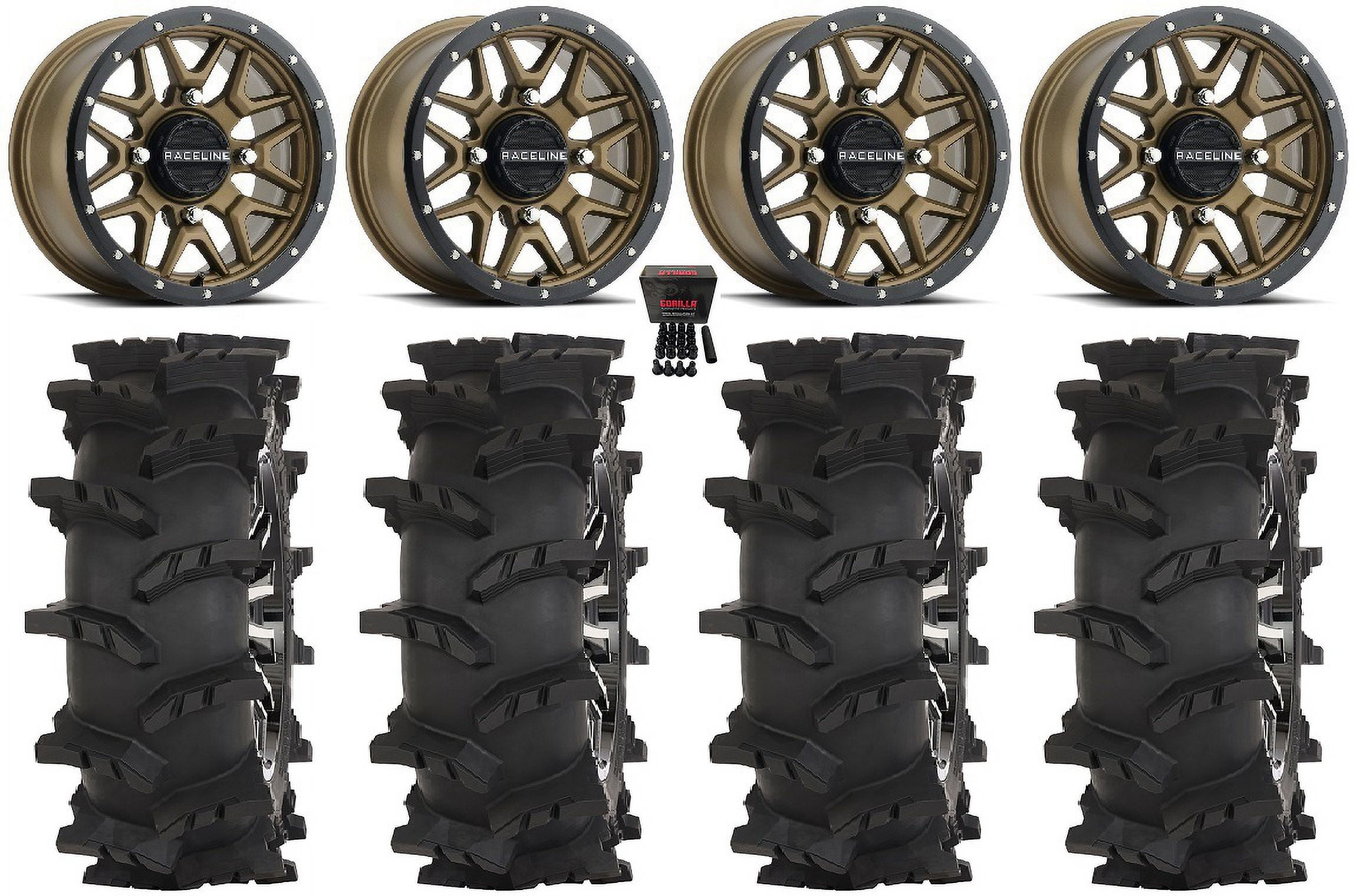 Raceline Krank 14" Wheels Bronze 30" Outlaw Max Tires Can-Am Commander ...