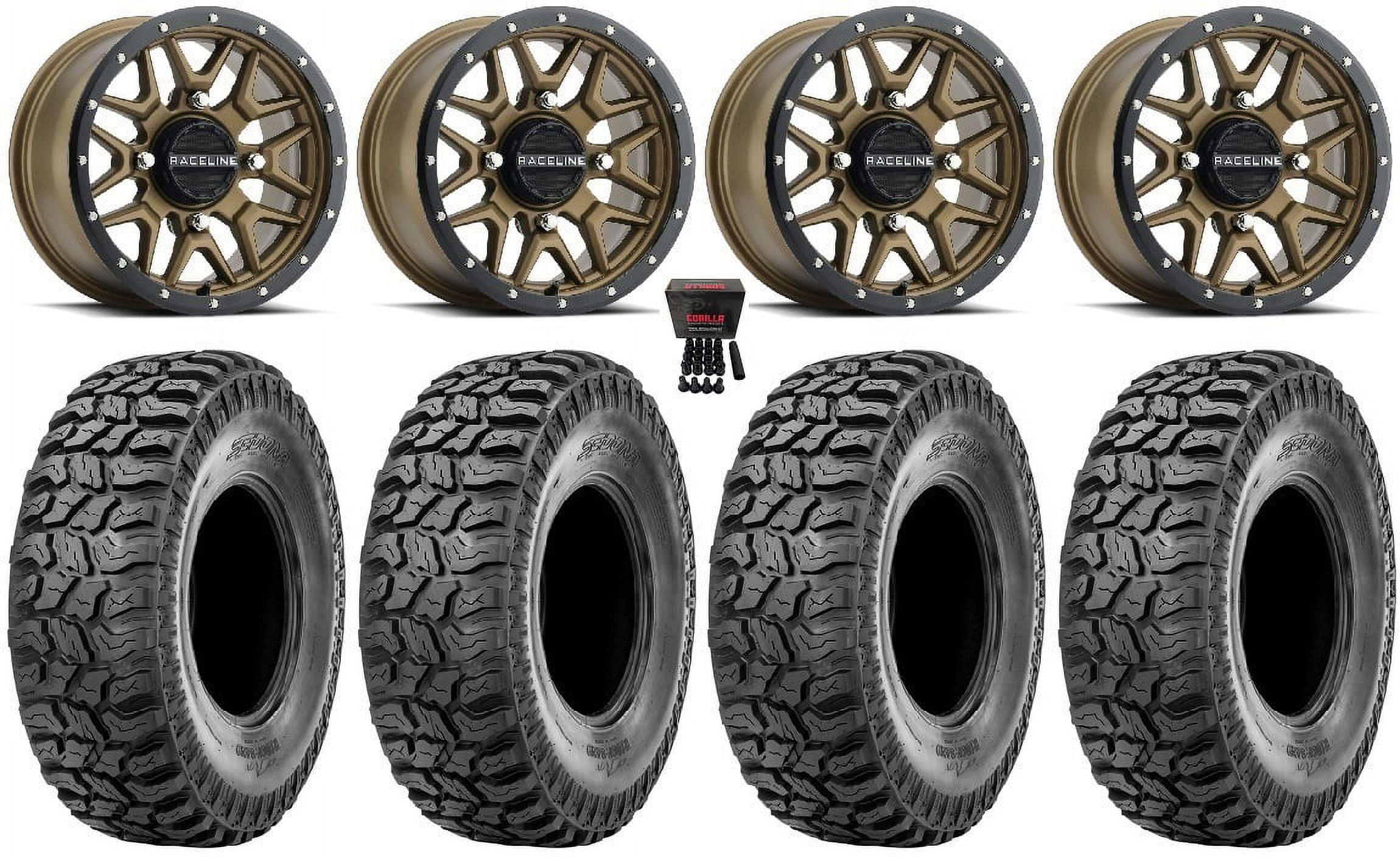 Raceline Krank 14" Wheels Bronze +38mm/+10mm 30" Ridge Saw 2.0 Tires ...