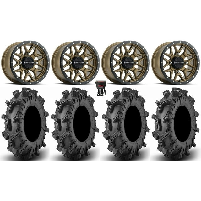 Raceline Krank 14" Wheels Bronze +38mm/+10mm 30" Terminator Max Tires ...