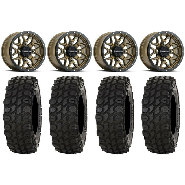 Raceline Krank 14" Wheels Bronze +38mm 28" XComp ATR Tires Can-Am ...
