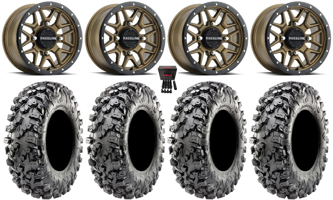 Raceline Krank 14" Wheels Bronze +38mm 30" Carnivore R/T Tires Polaris ...
