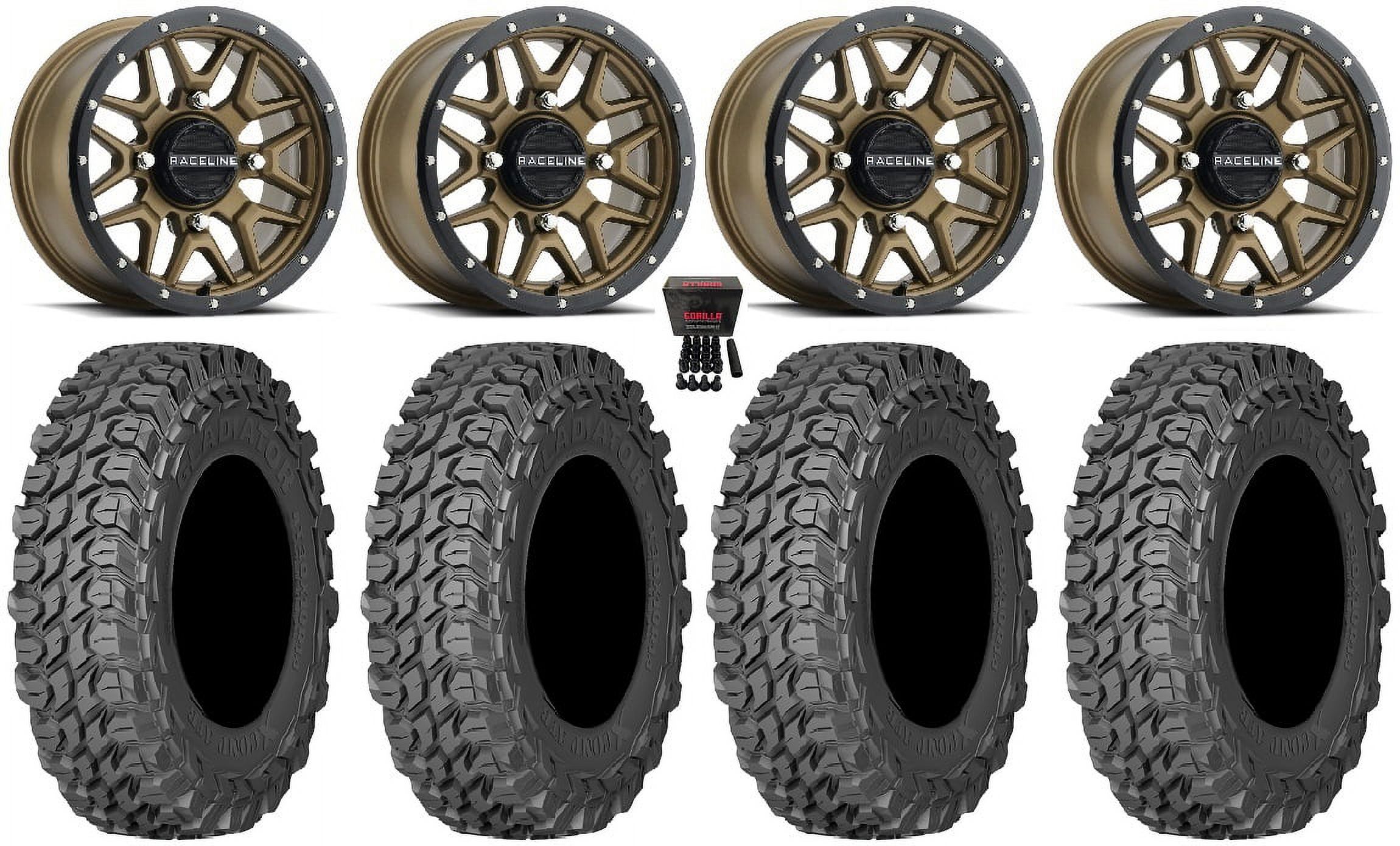 Raceline Krank 14" Wheels Bronze +38mm 30" X Comp ATR Tires Sportsman ...