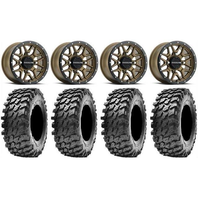 Raceline Krank 14" Wheels Bronze +38mm 32" Rampage Tires Can-Am ...