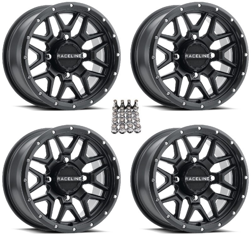Raceline Krank 14" Wheels/Rims Black 38mm/10mm Can-Am Defender ...