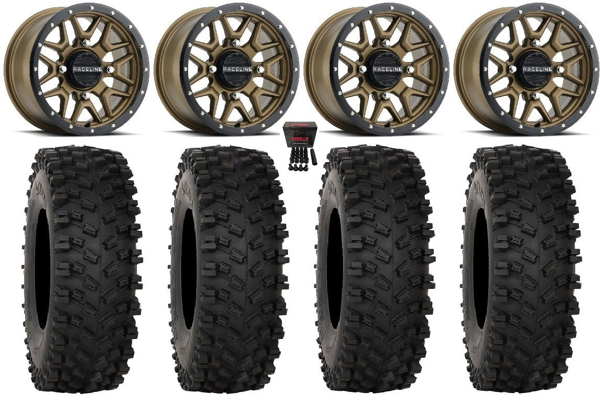 Raceline Krank 15" Wheels Bronze 32" ATX470 Tires Sportsman RZR Ranger ...