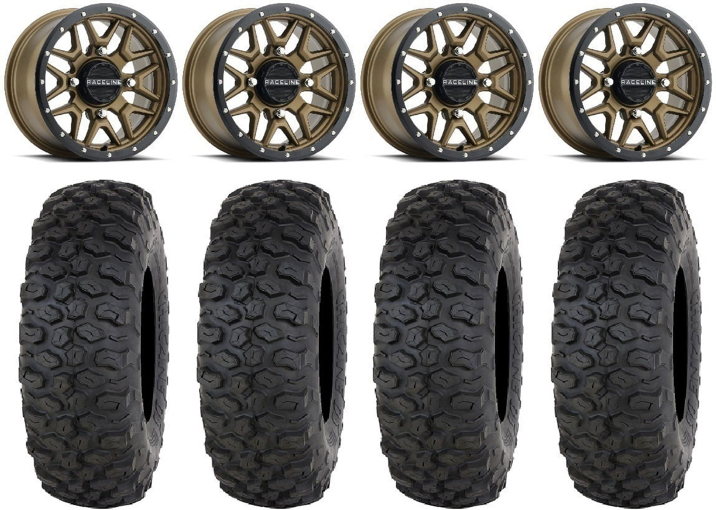 Raceline Krank 15" Wheels Bronze 32" Chicane DS Tires Can-Am Maverick ...