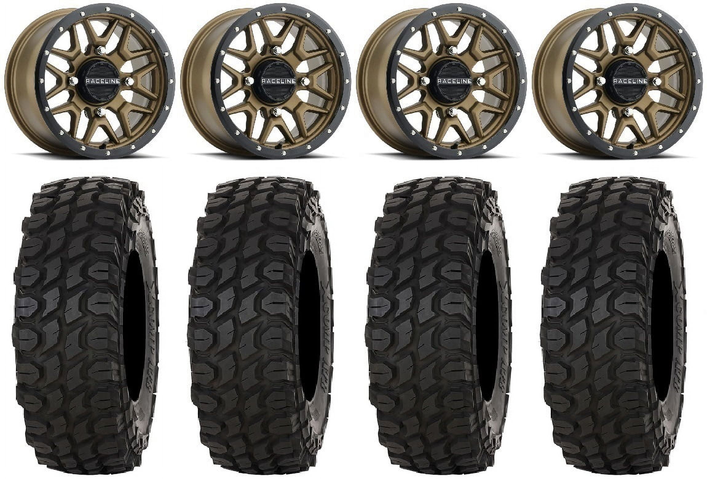 Raceline Krank 15" Wheels Bronze 32" XComp ATR Tires Can-Am Commander ...