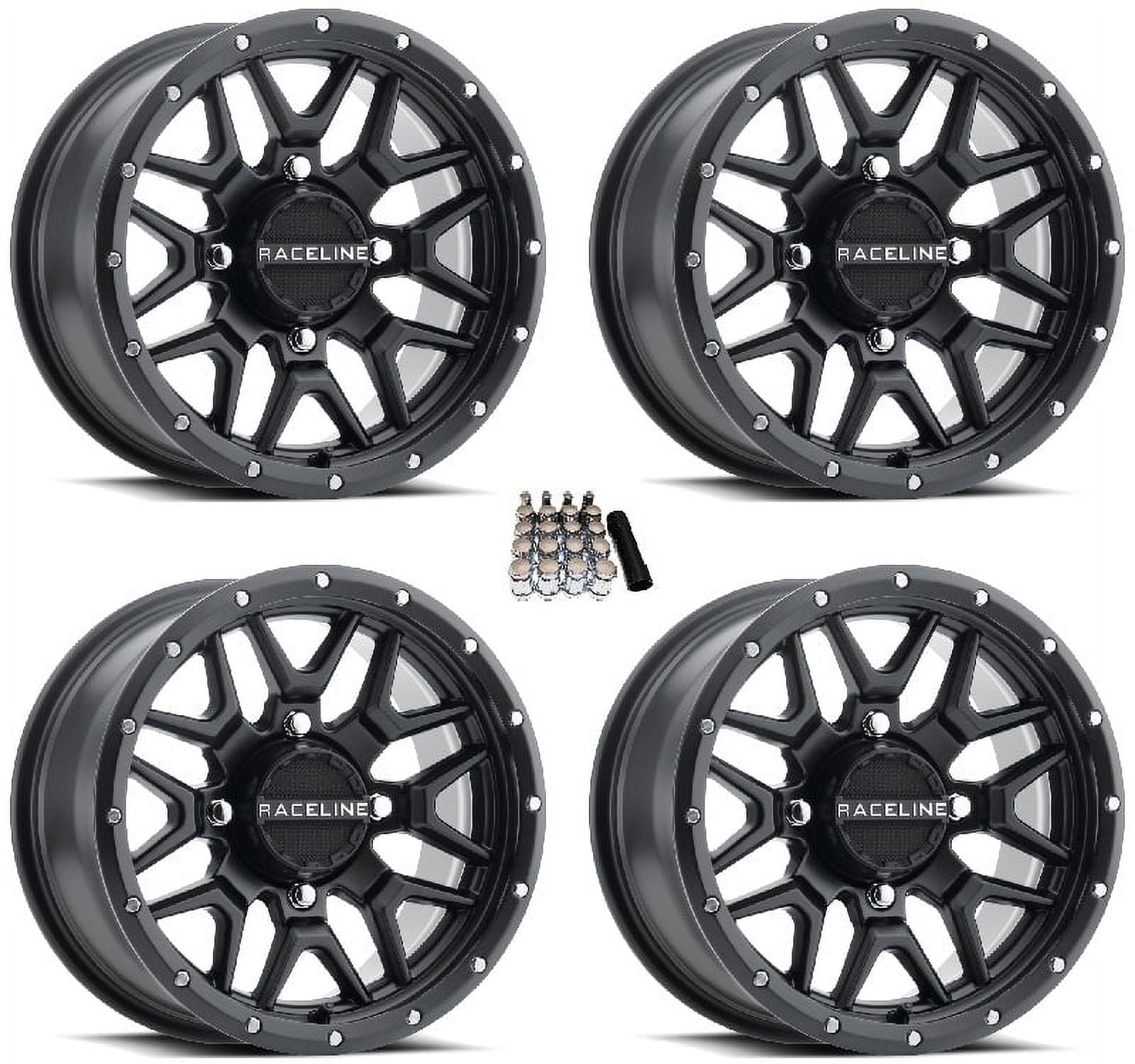 Raceline Krank UTV Wheels/Rims Black 14" Yamaha Viking Wolverine ...