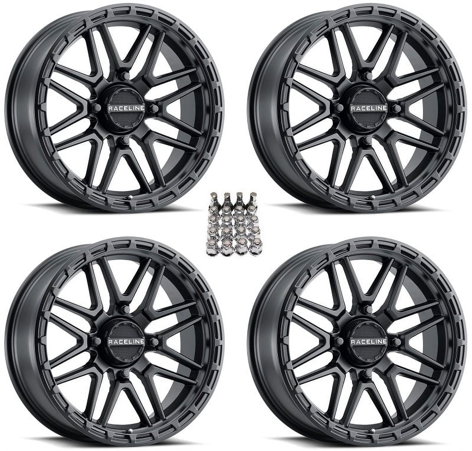 Raceline Krank XL 18" ATV Wheels/Rims Black Sportsman RZR Ranger ...