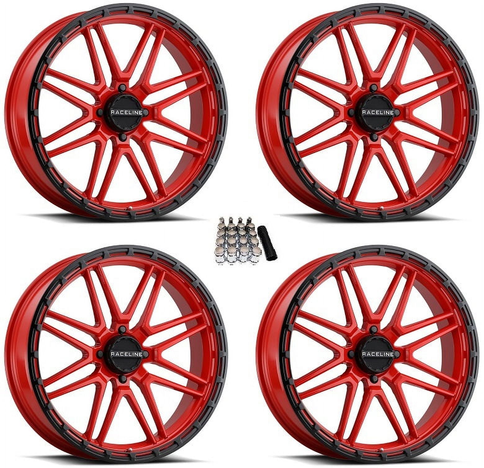 Raceline Krank XL 20" UTV Wheels/Rims Red Kawasaki Mule Pro FXT ...