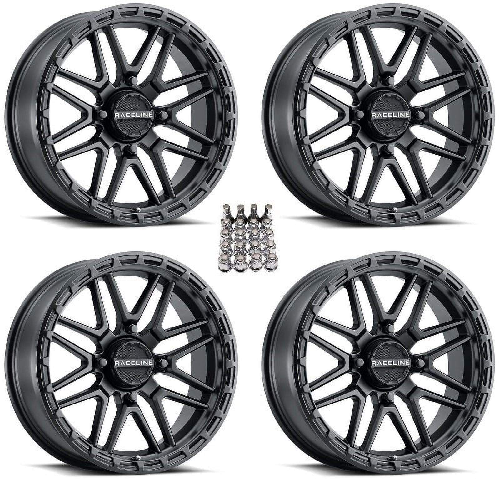 Raceline Krank XL 22" ATV Wheels/Rims Black Sportsman RZR Ranger ...