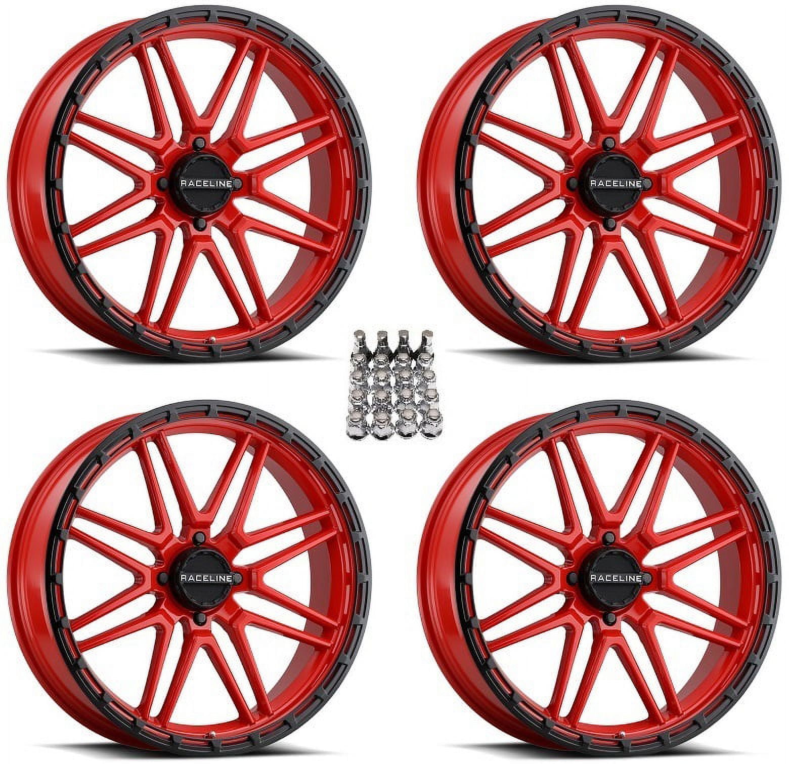 Raceline Krank XL 22" ATV Wheels/Rims Red Sportsman 550 850 1000 ...