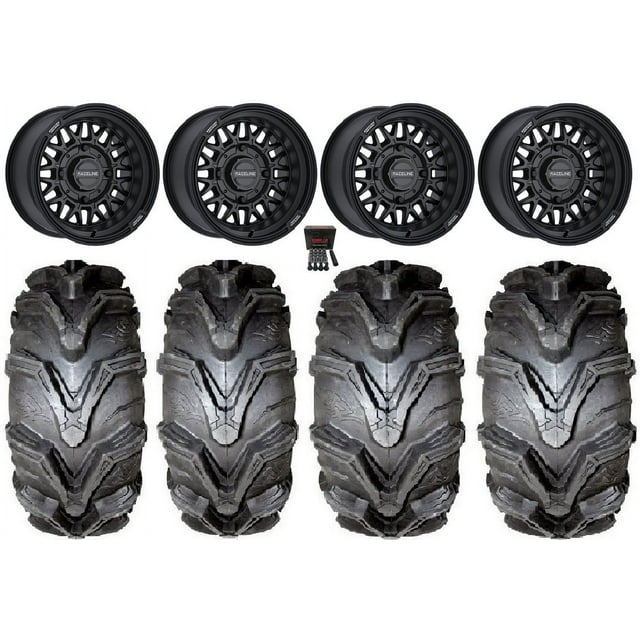 Raceline Omega 14" Wheels Black 27" MotoMax Tires Can-Am Commander ...