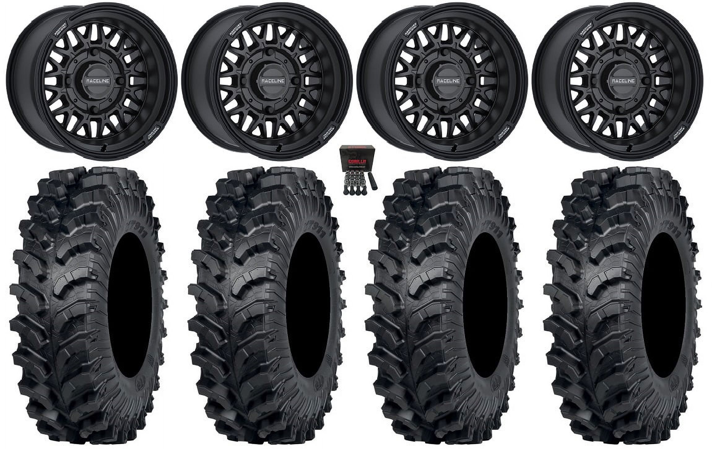 Raceline Omega 14" Wheels Black 30" MT911 Tires Can-Am Commander ...