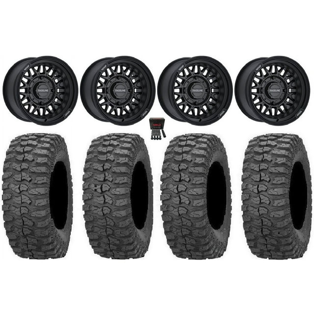 Raceline Omega 14" Wheels Black 30" Rock-A-Billy Tires Sportsman RZR ...