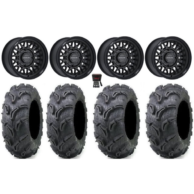 Raceline Omega 14" Wheels Black 30" Zilla Tires Can-Am Maverick X3 ...
