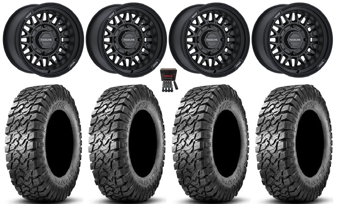 Raceline Omega 14" Wheels Black 32" Predator Tires Can-Am Commander ...