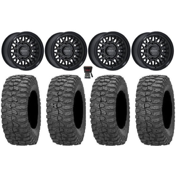 Raceline Omega 14" Wheels Black 32" Rock-A-Billy Tires Can-Am Commander ...
