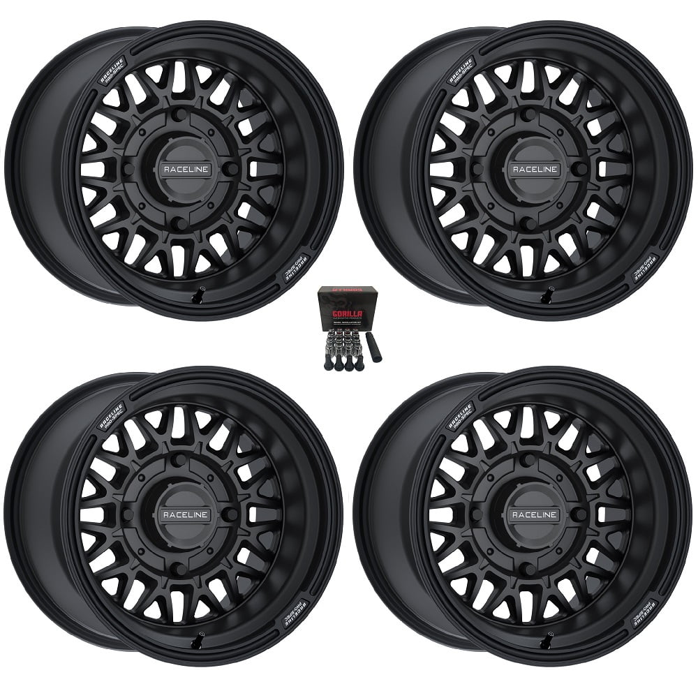 Raceline Omega 15" Wheels/Rims Satin Black Kawasaki Mule Pro FXT ...