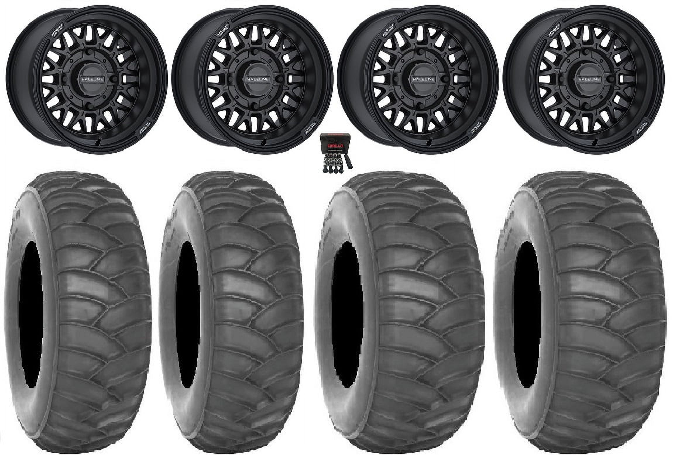 Raceline Omega 15" Wheels Satin Bk 31" SS360 Tires Can-Am Maverick X3 ...