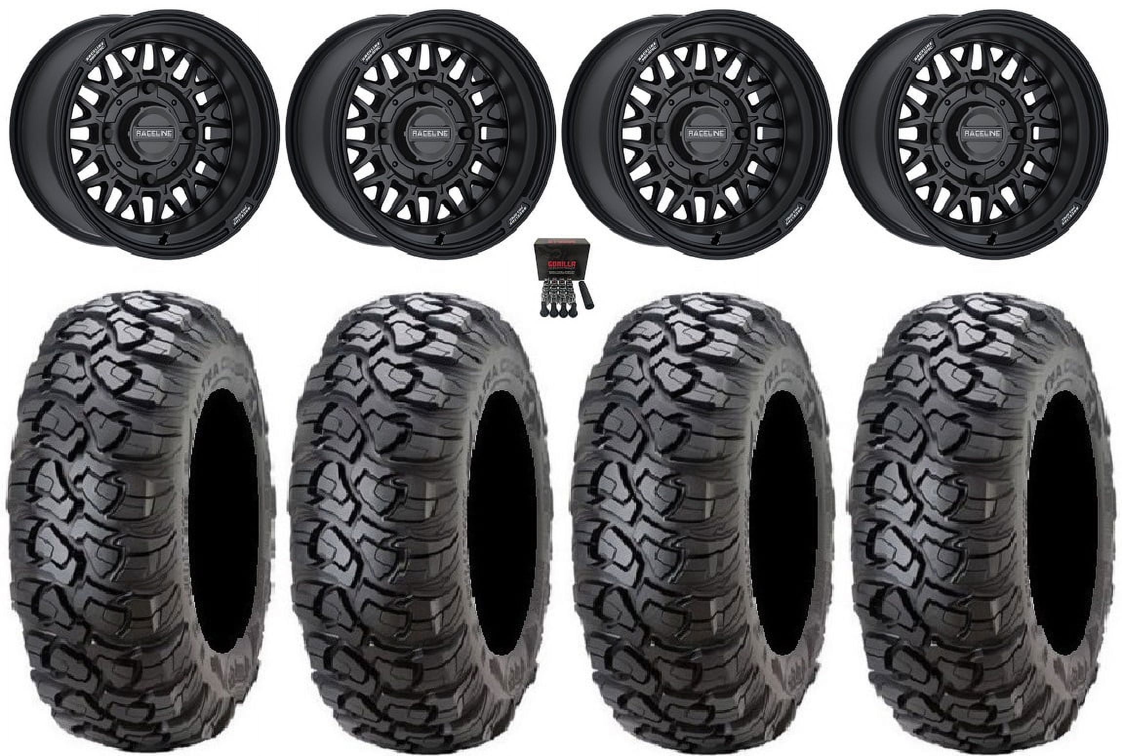 Raceline Omega 15" Wheels Satin Black 30" Ultracross Tires Can-Am ...