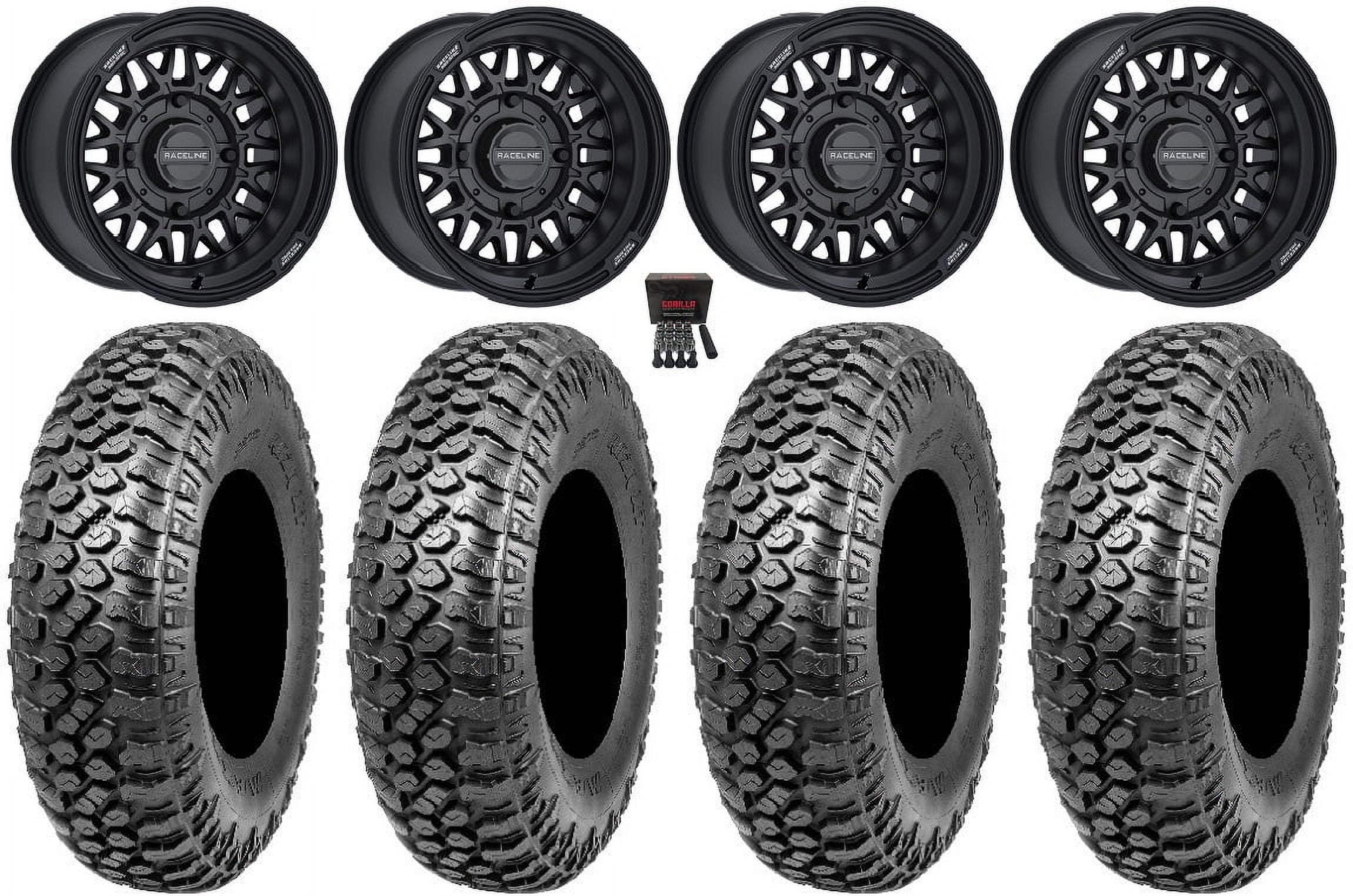 Raceline Omega 15" Wheels Satin Black 32" RAZR XT Tires Can-Am ...