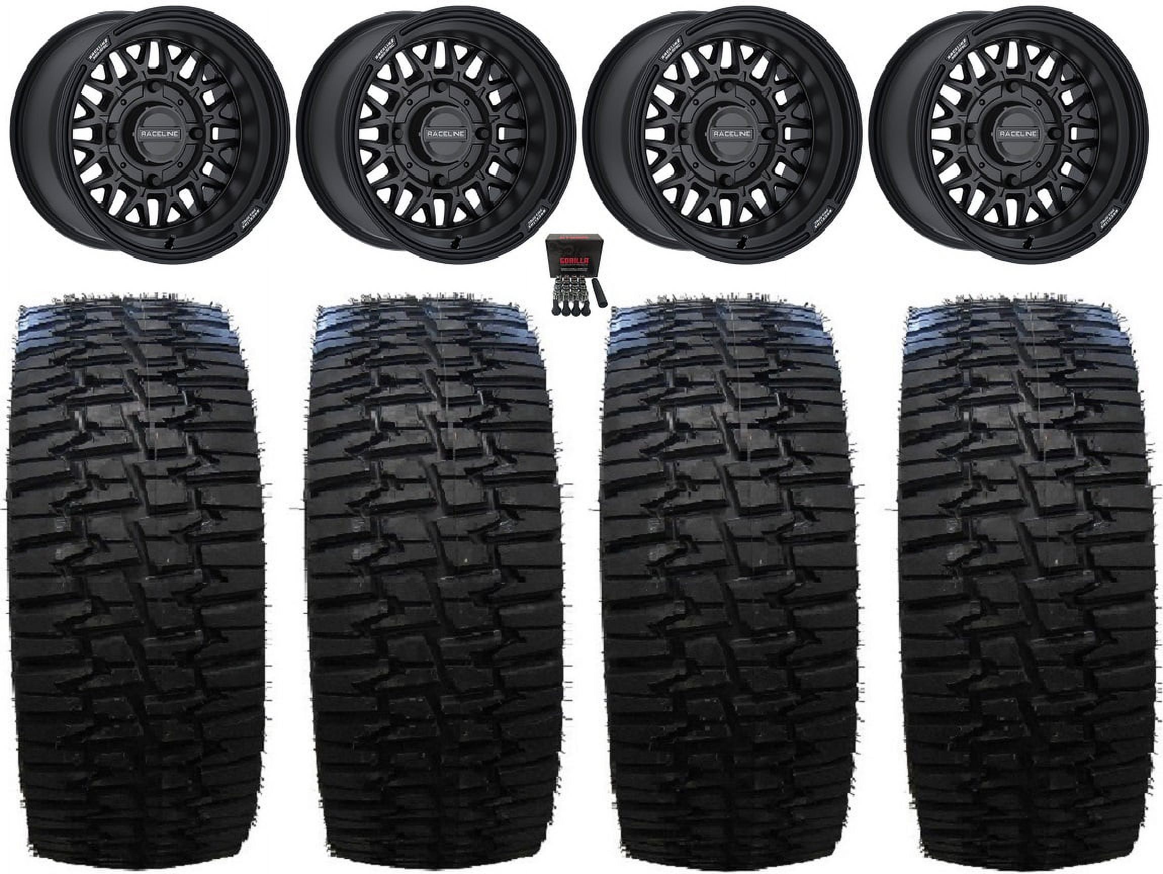 Raceline Omega 15" Wheels Satin Black 33" Desert Race Tires Can-Am ...