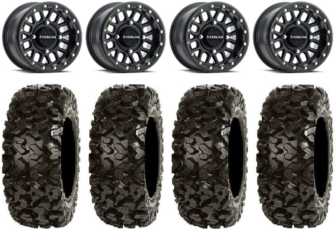 Raceline Podium Bdlk 14" Bk Wheels 28" Rip Saw Tires Can-Am Commander ...