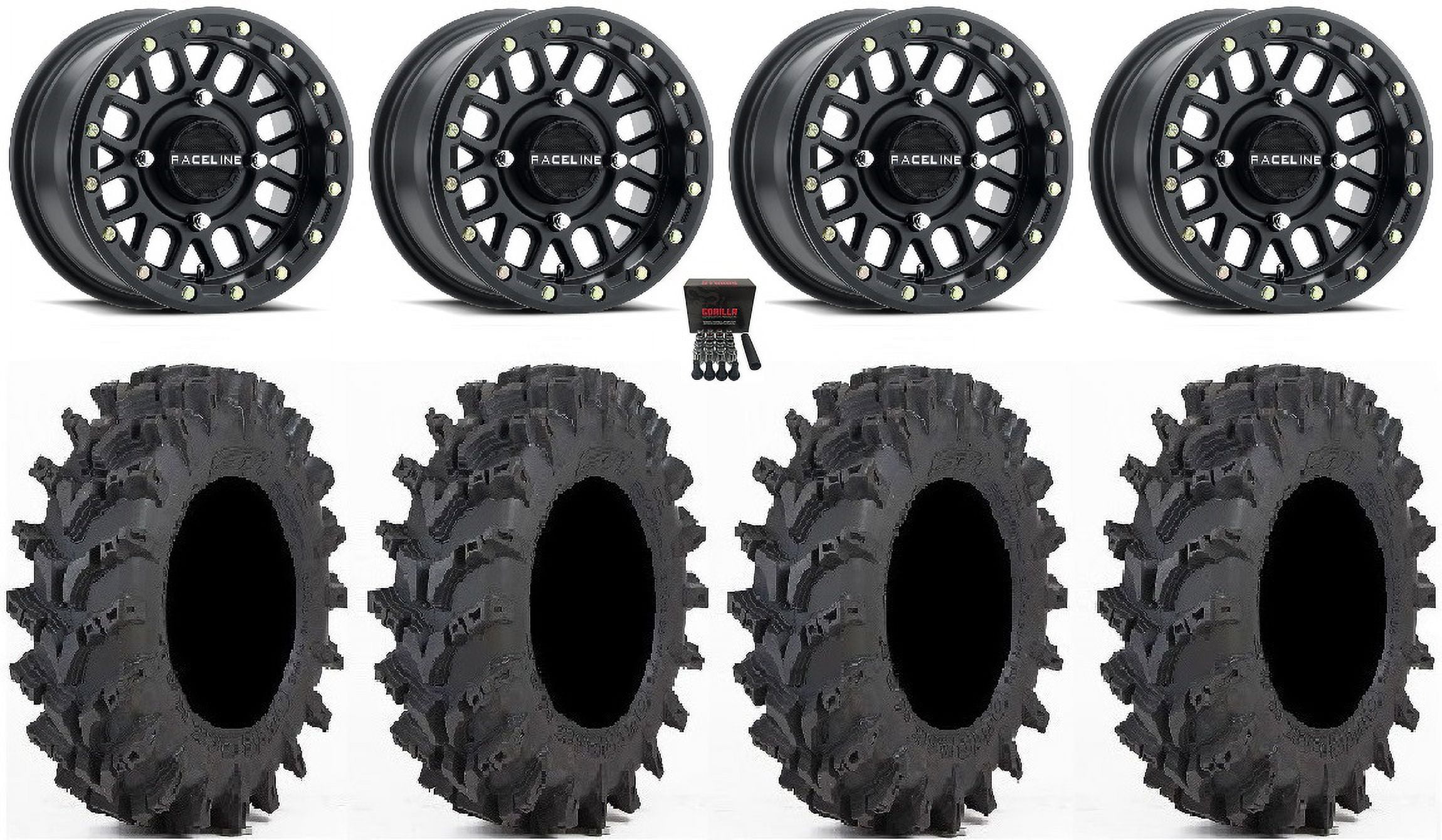 Raceline Podium Bdlk 14" Bk Wheels 30" Outback Max Tires Can-Am ...
